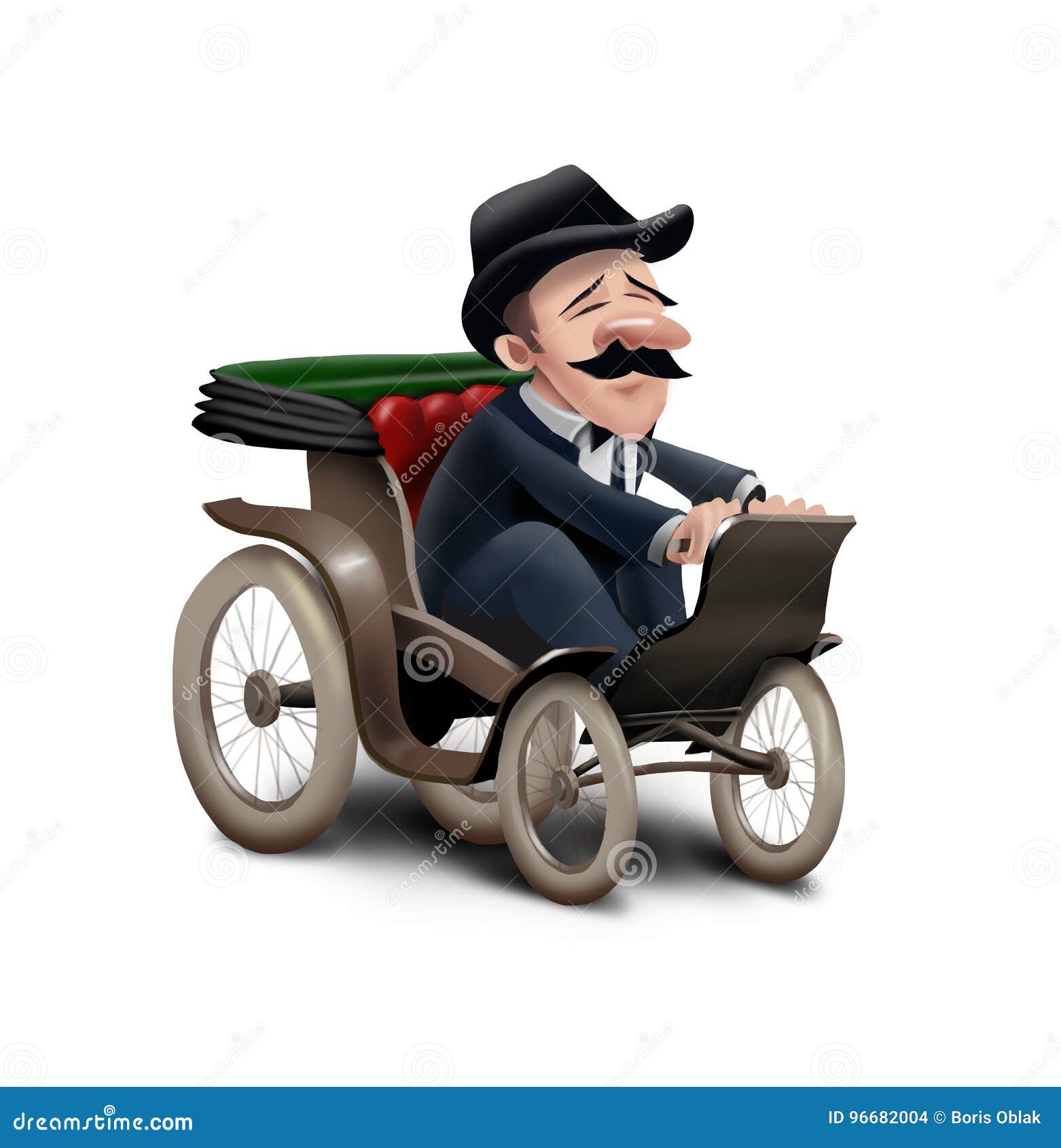 Man driving old car stock illustration. Illustration of historic - 96682004