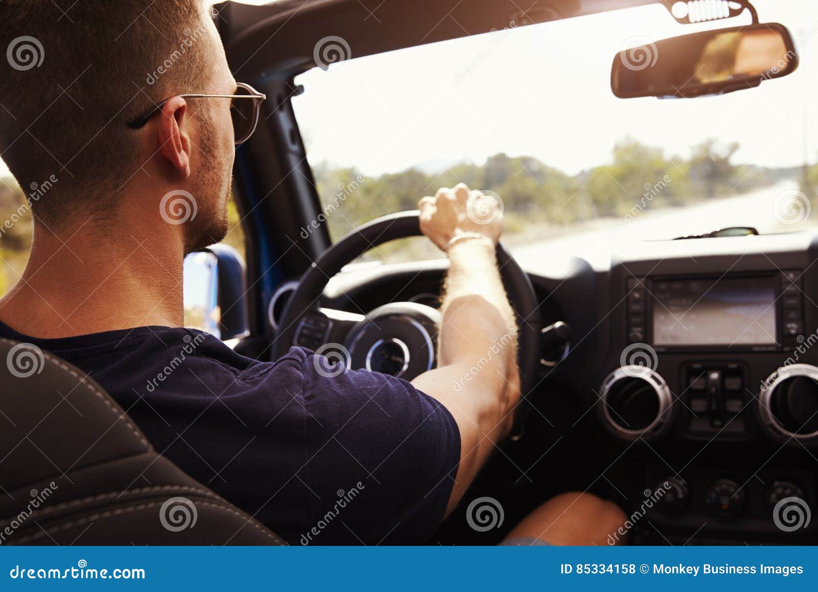 Man Driving Open Top Car on Country Road Stock Photo - Image of 2529 ...