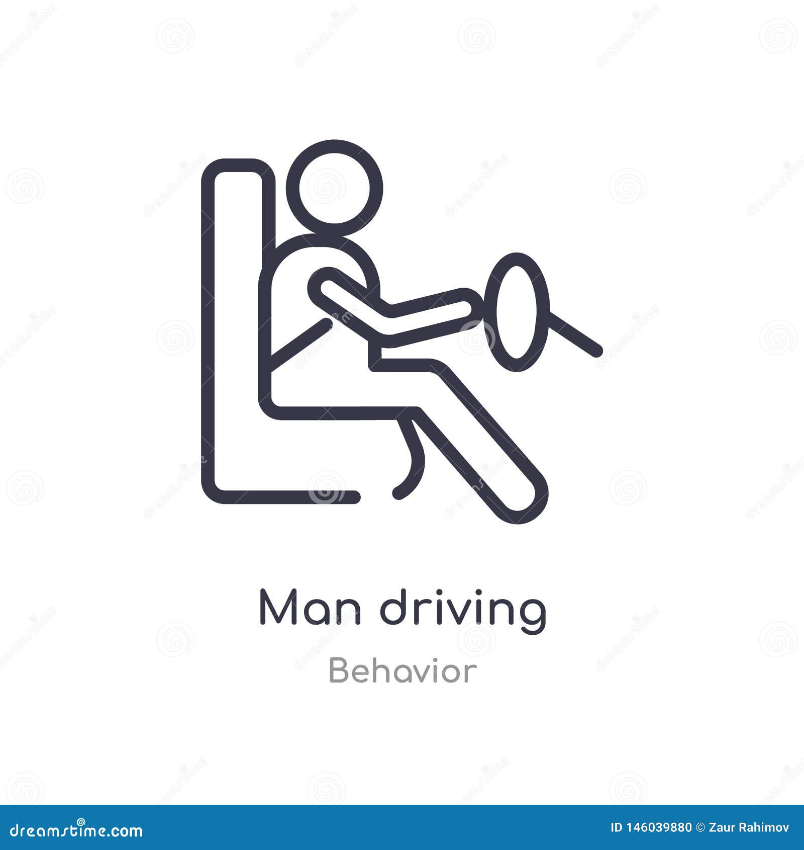 Man Driving Outline Icon. Isolated Line Vector Illustration from ...