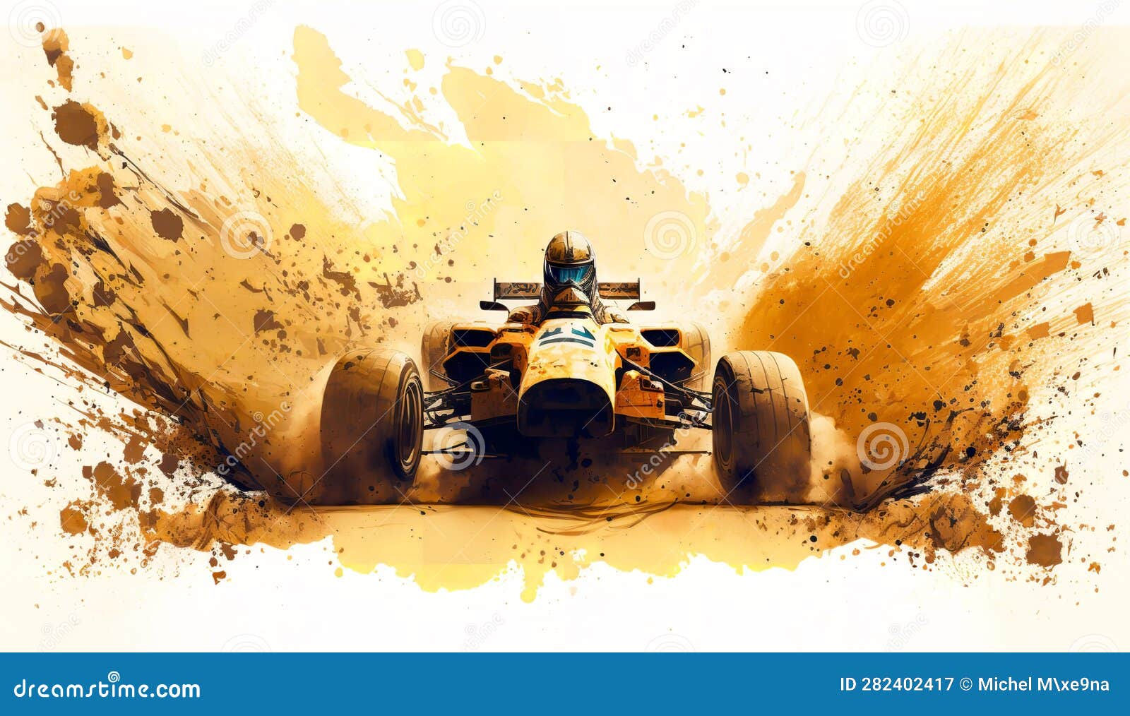 A Man is Driving a Racing Car Stock Illustration - Illustration of text ...
