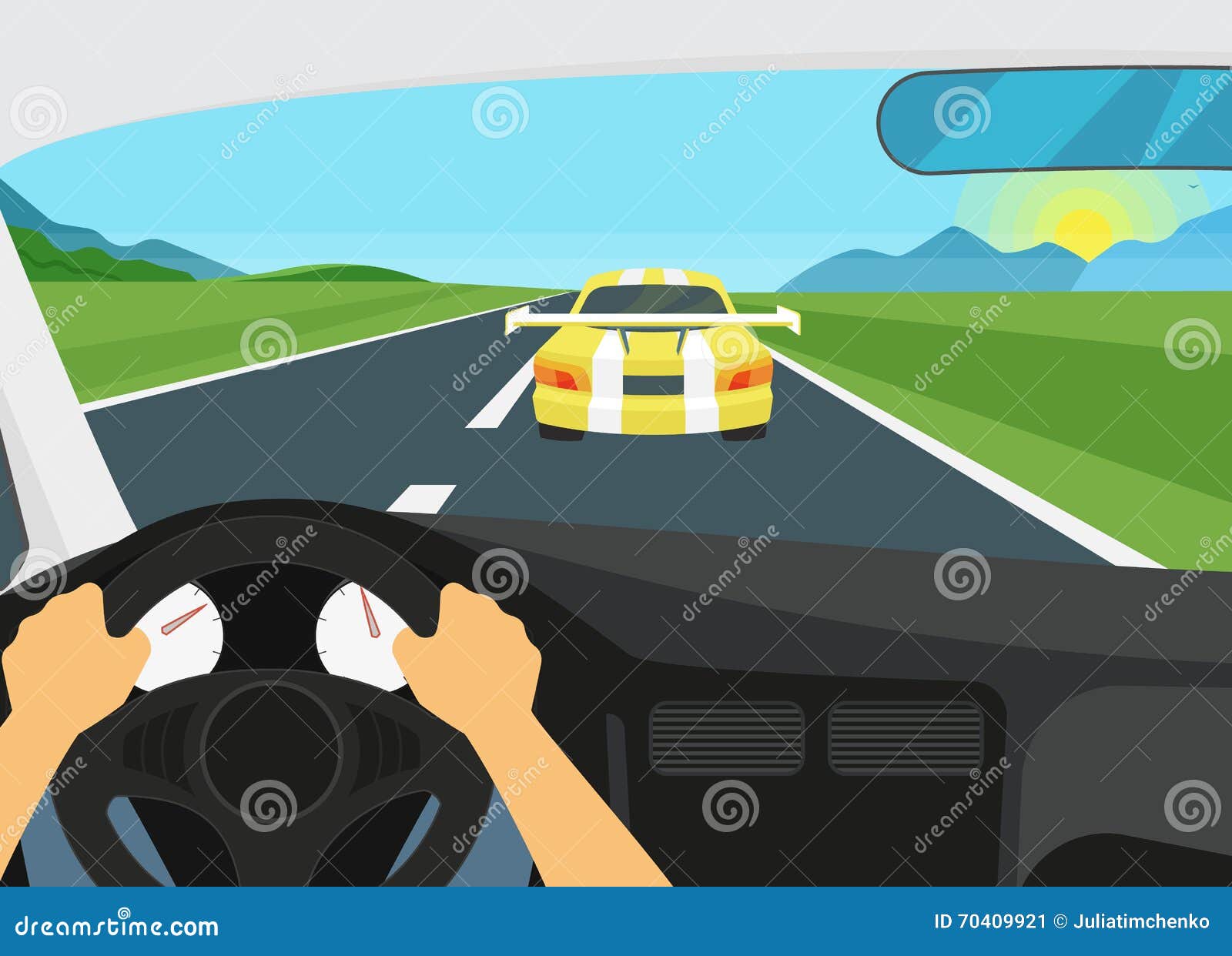 Man is Driving Racing Speed Car Stock Vector - Illustration of license ...