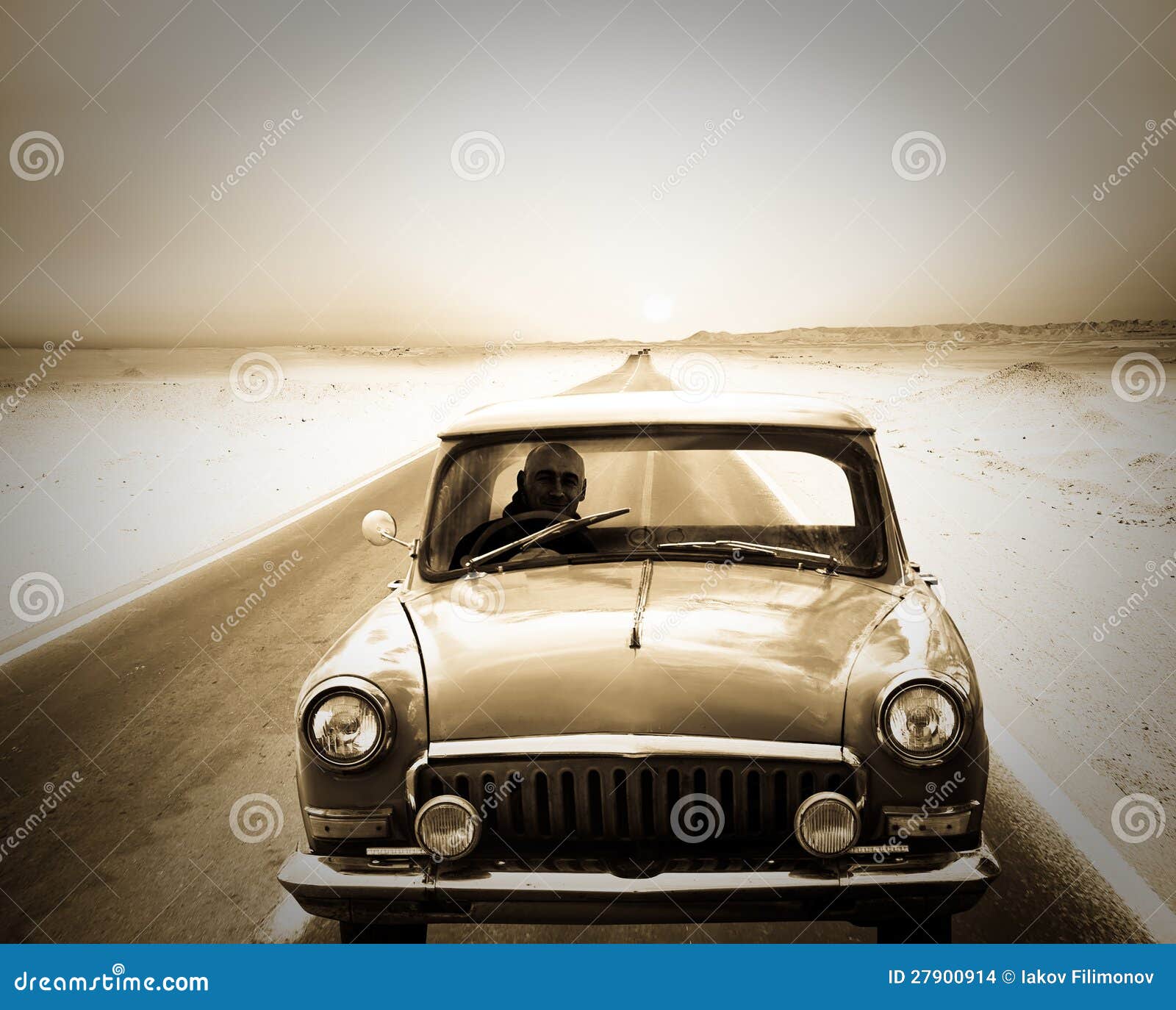 Man driving on retro car stock photo. Image of distant - 27900914