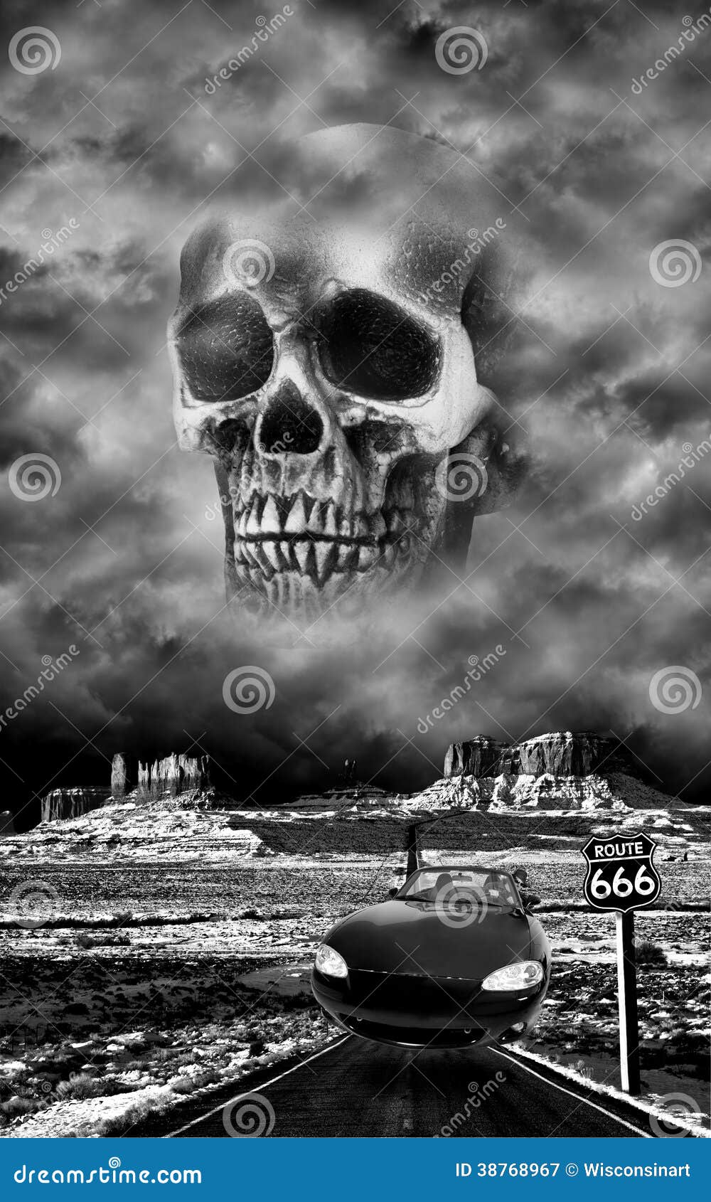 Man Driving on Road, Highway To Hell Stock Image - Image of male, devil ...