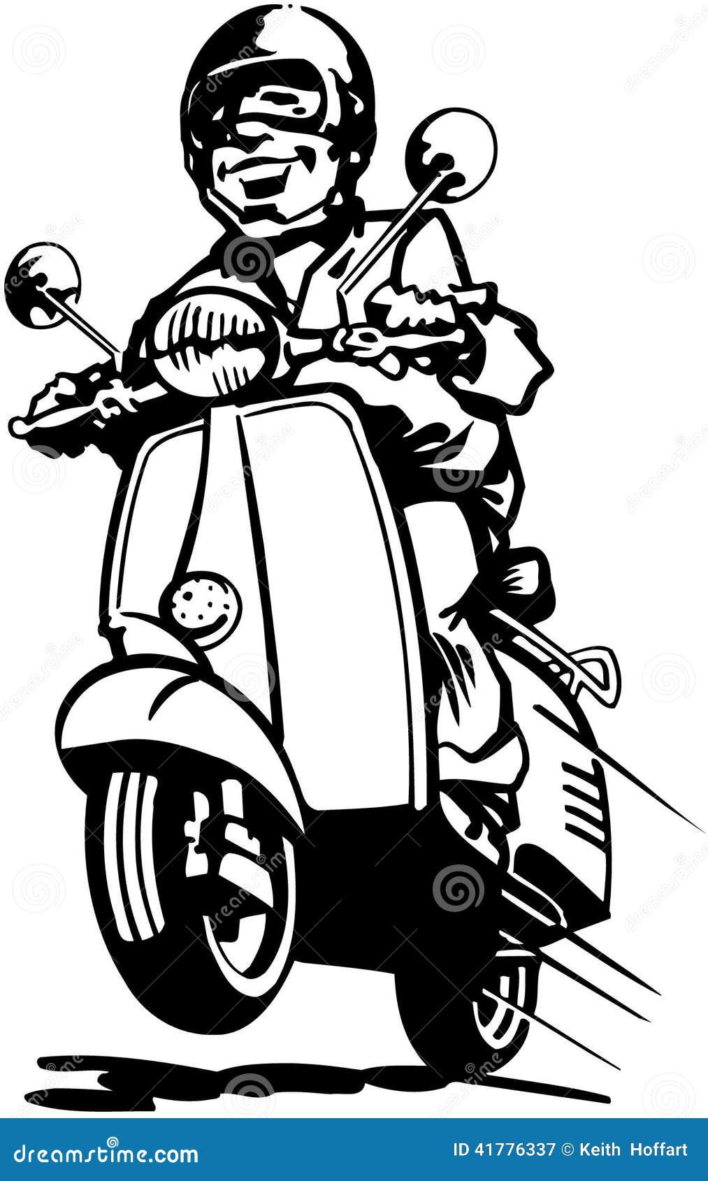 Boy With Scooter Cartoon Illustration | CartoonDealer.com #44662090