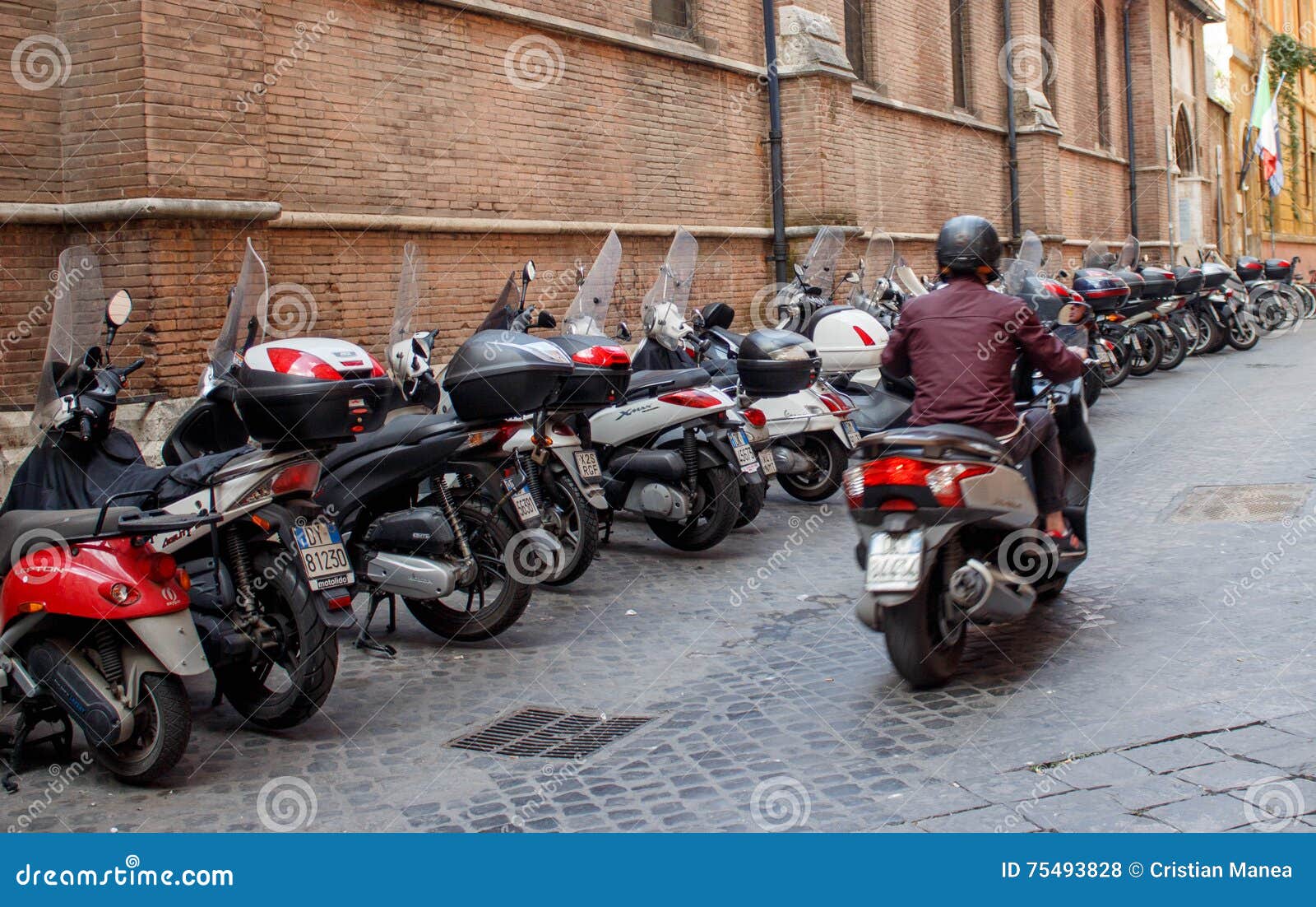 Man Driving a Scooter in Rome, Italy Editorial Stock Photo - Image of ...