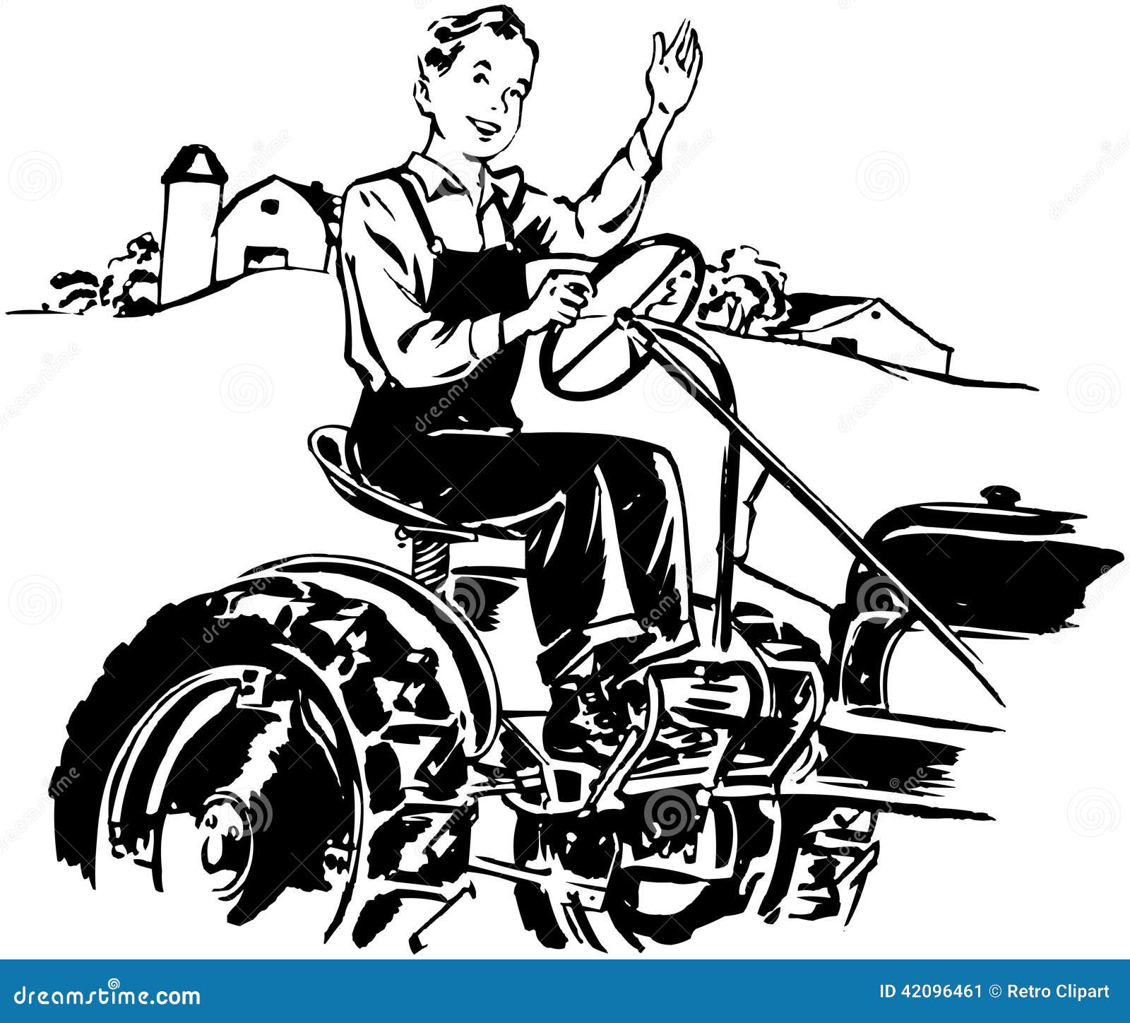 Man Driving Tractor stock vector. Illustration of farming - 42096461