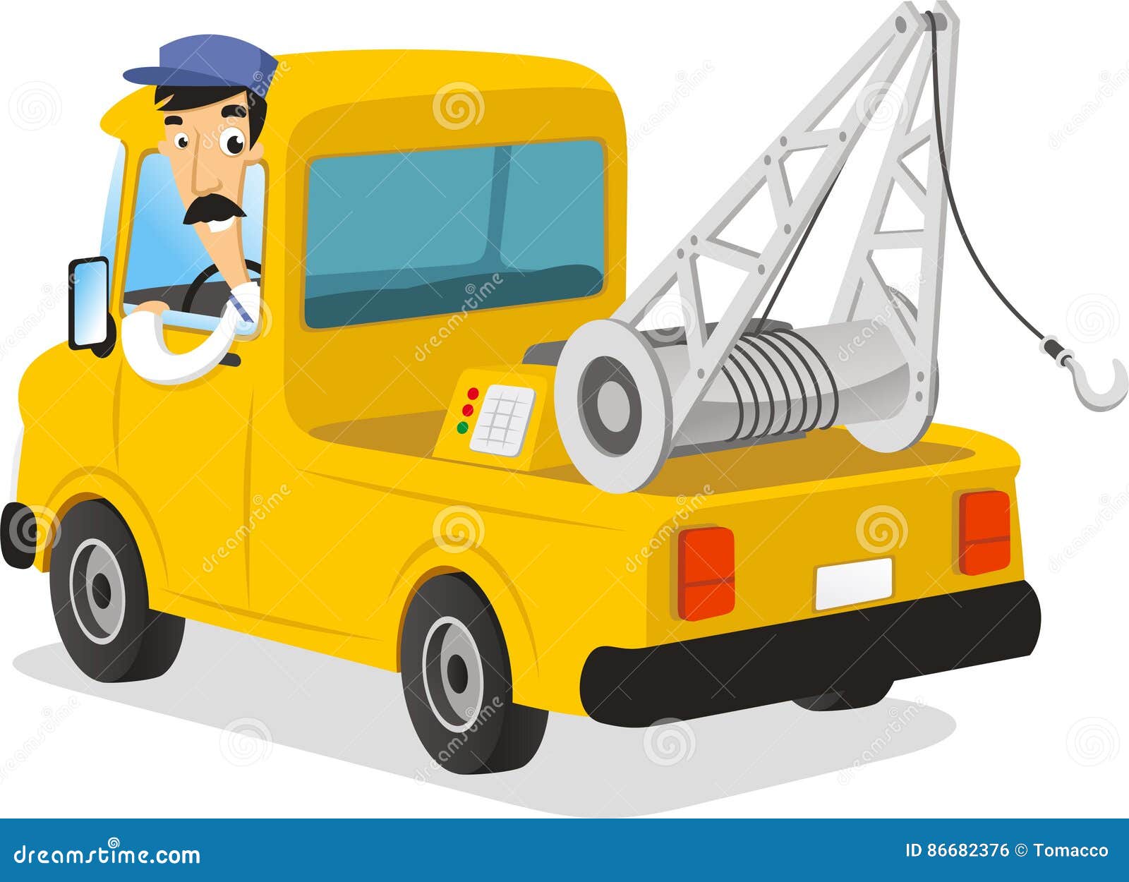 Man Driving a Wrecker Illustration Stock Illustration - Illustration of ...