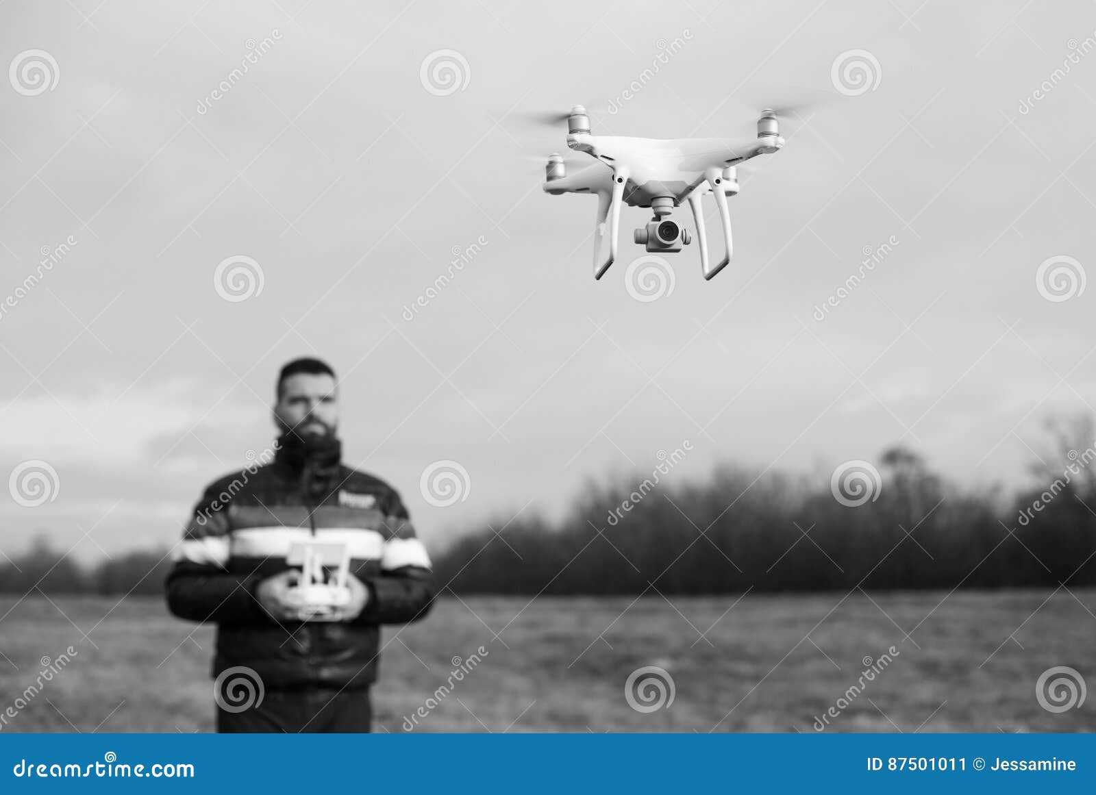 Man with drone stock image. Image of landing, adult, remote - 87501011