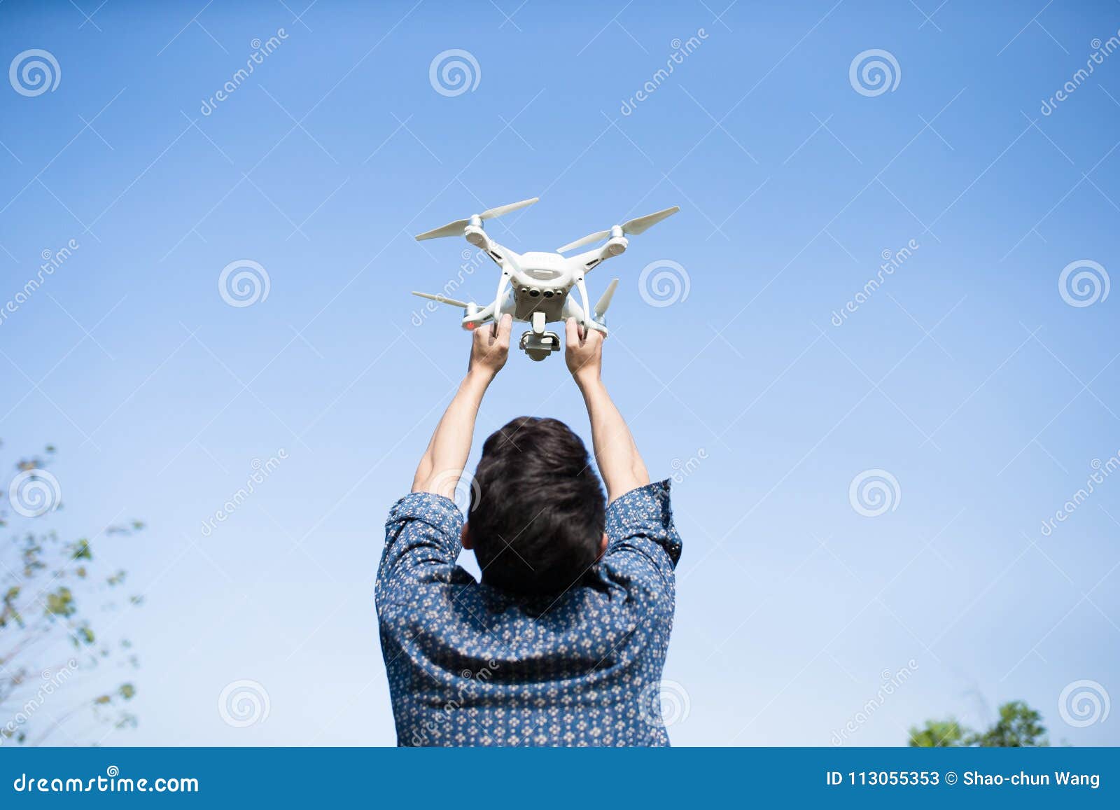 Man with drone stock image. Image of asia, filming, nature - 113055353