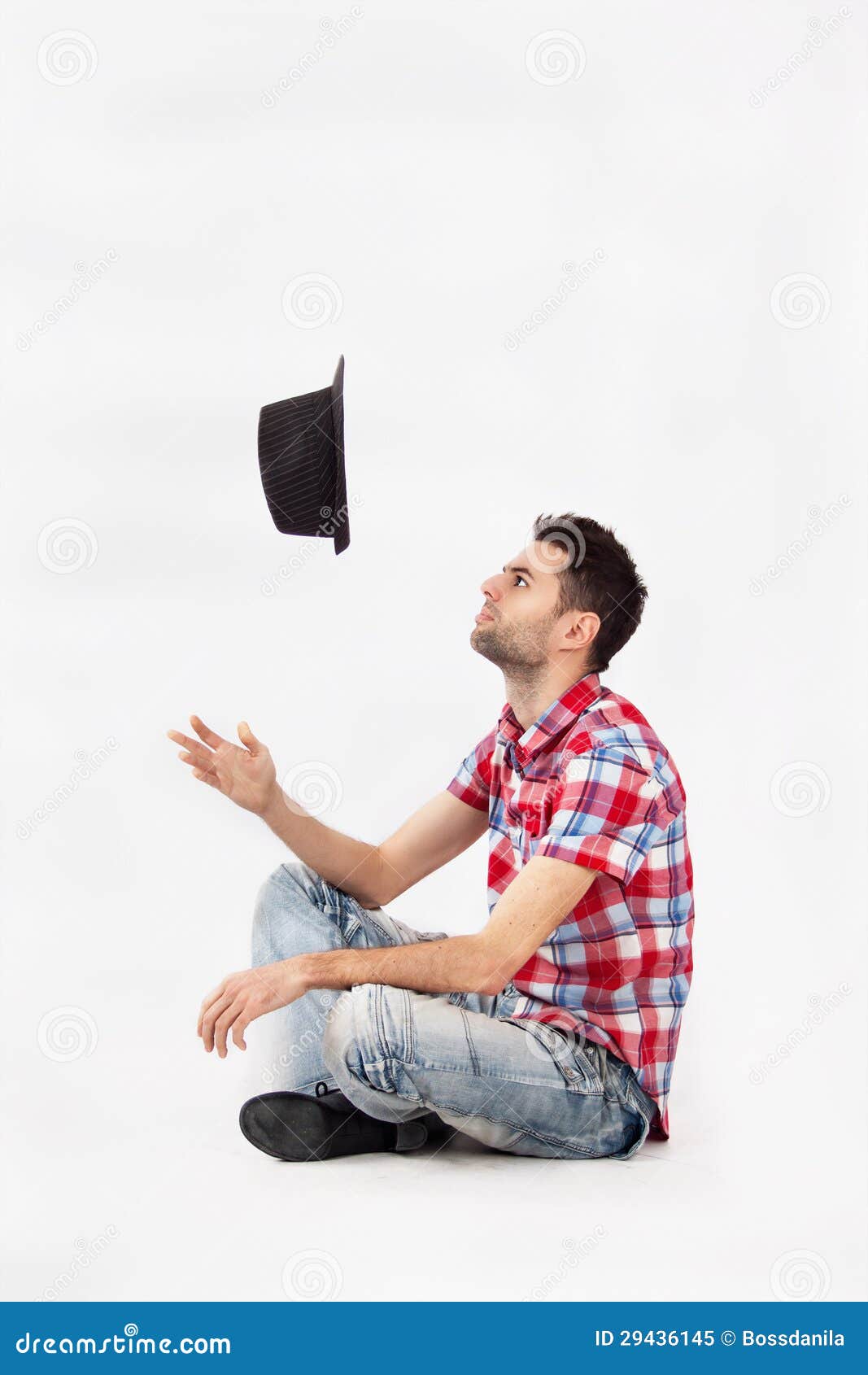 Man drop cap stock image. Image of handsome, jeans, model - 29436145