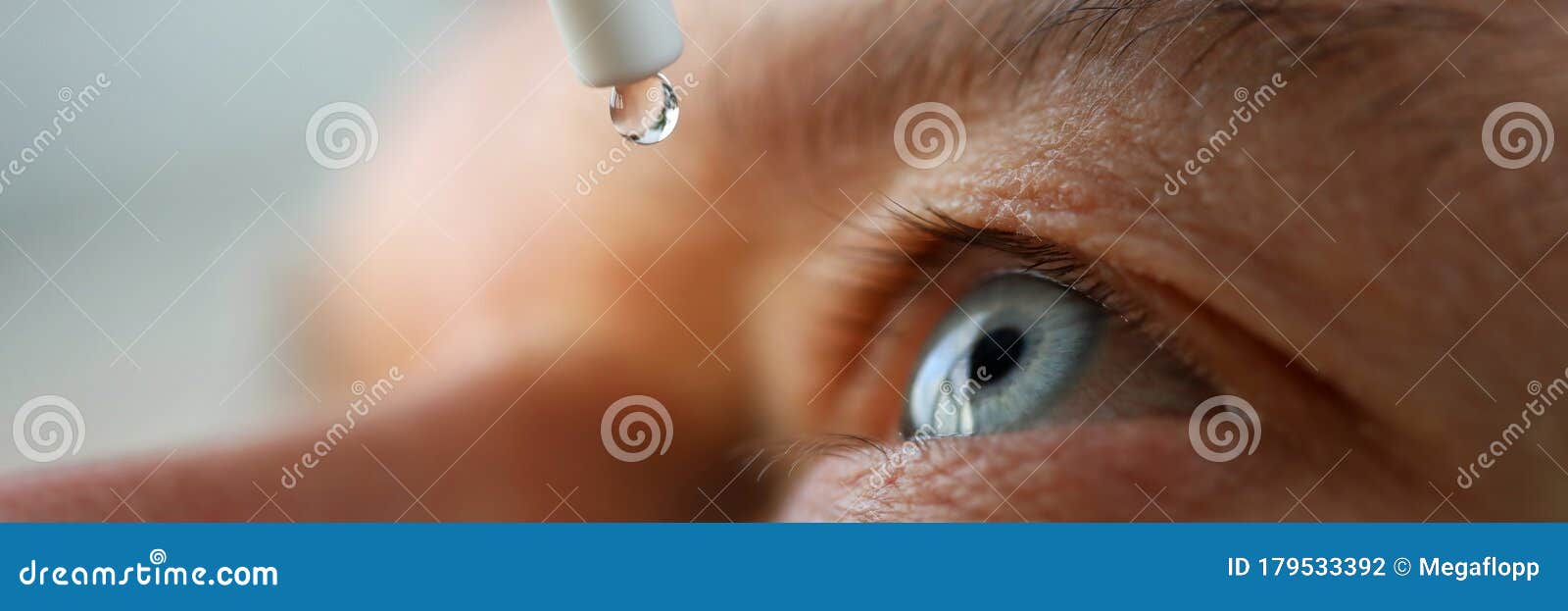 Man Drops Eye Drops Install Lenses, Moisturizing Stock Photo - Image of ...