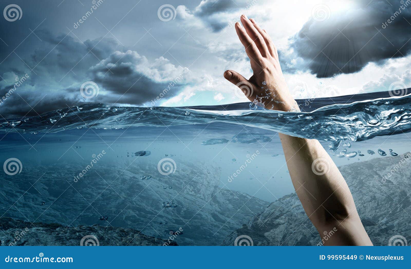 Hand of Person Drowning in Water Stock Image - Image of human, urgency ...