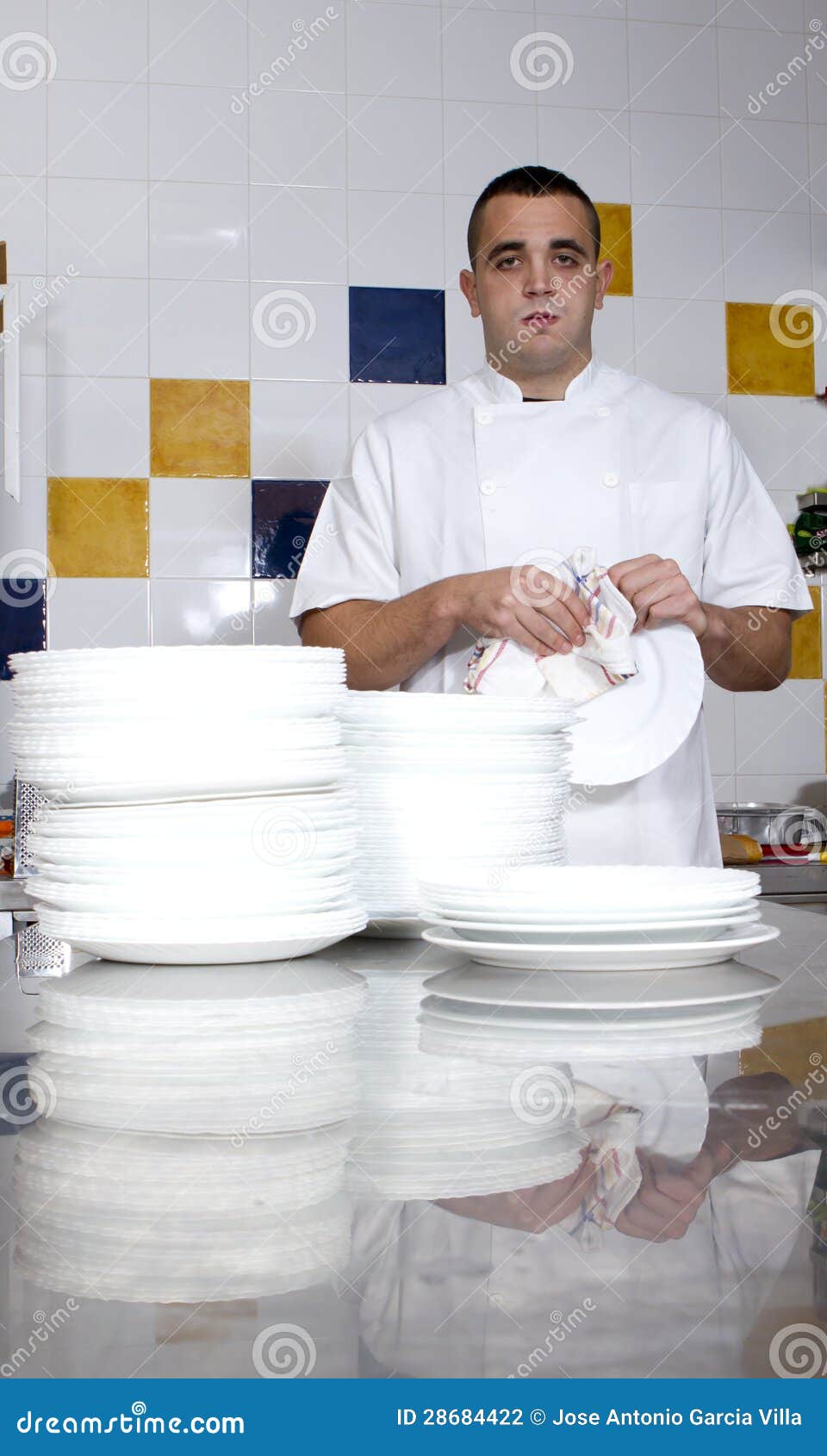 Man drying dishes stock photo. Image of husband, drying - 28684422