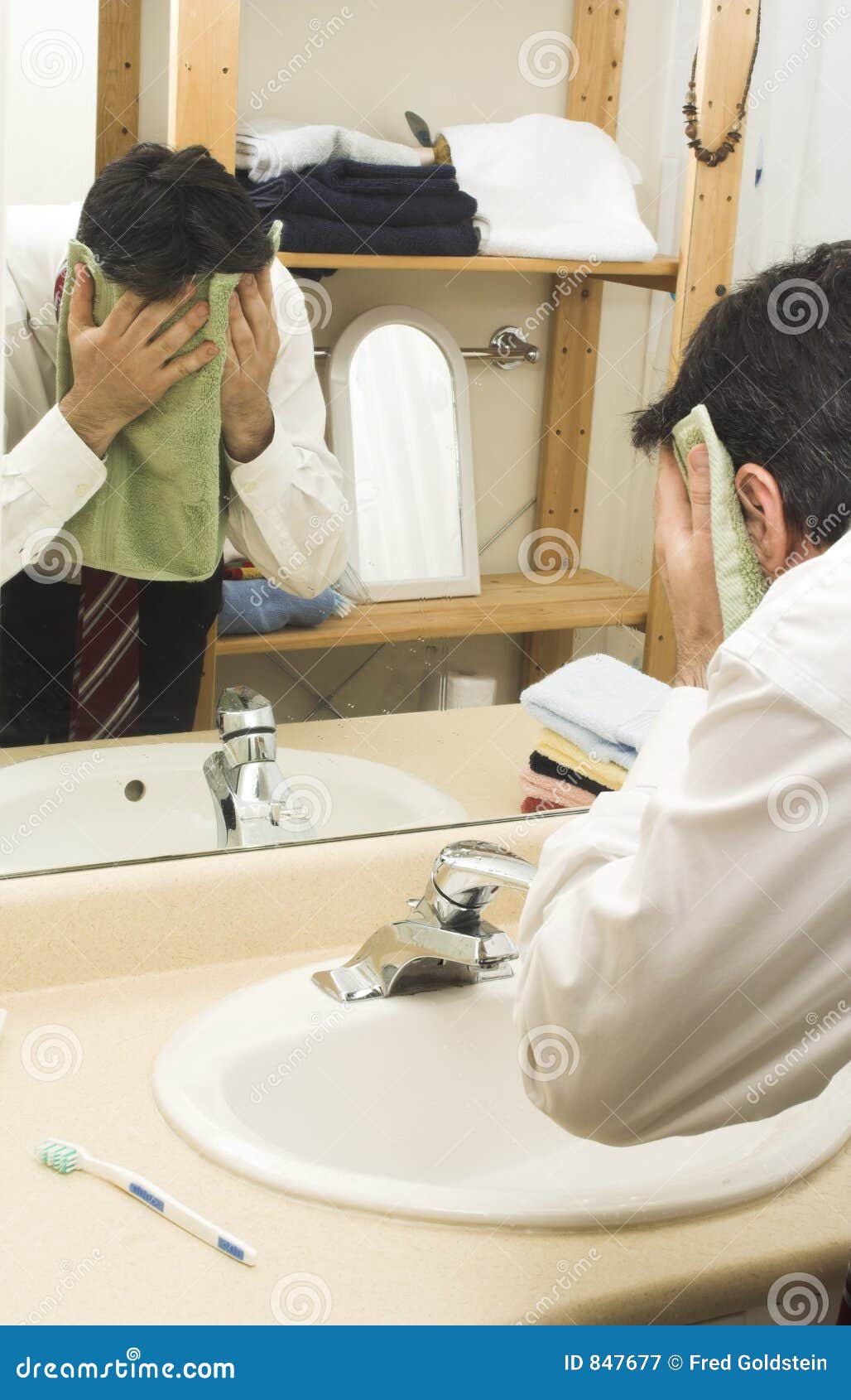 Man drying face stock image. Image of thinking, depression - 847677