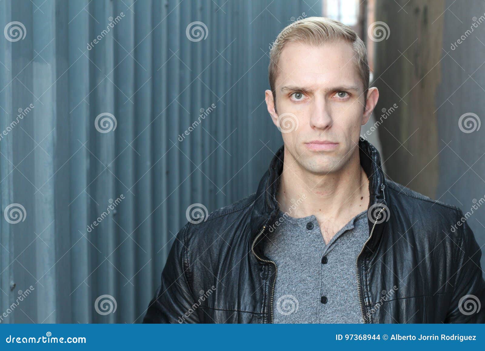 Man with Dubious Look Close Up with Copy Space Stock Photo - Image of ...