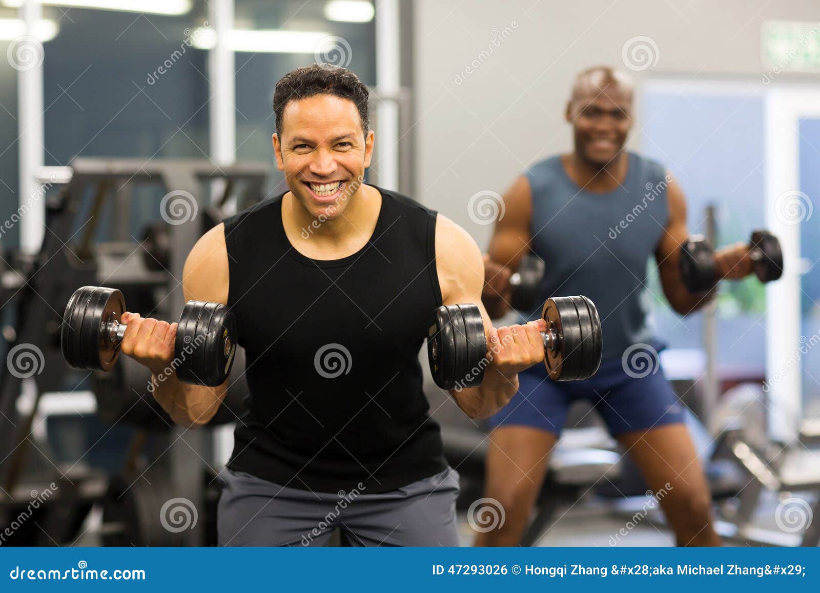 Man dumbbell exercise stock photo. Image of aged, bodybuilding - 47293026
