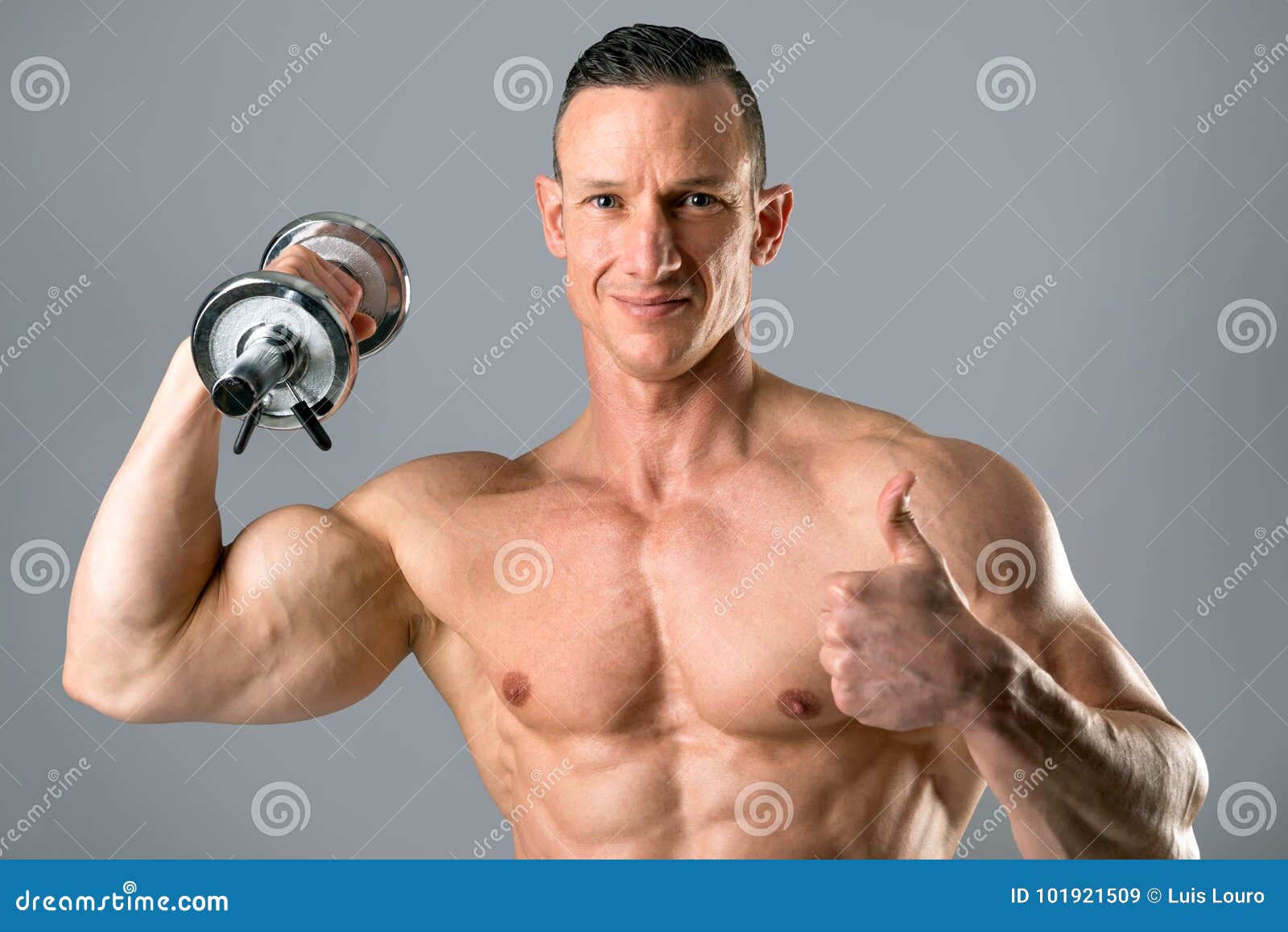 Man with dumbbell stock image. Image of lifestyle, athletic - 101921509