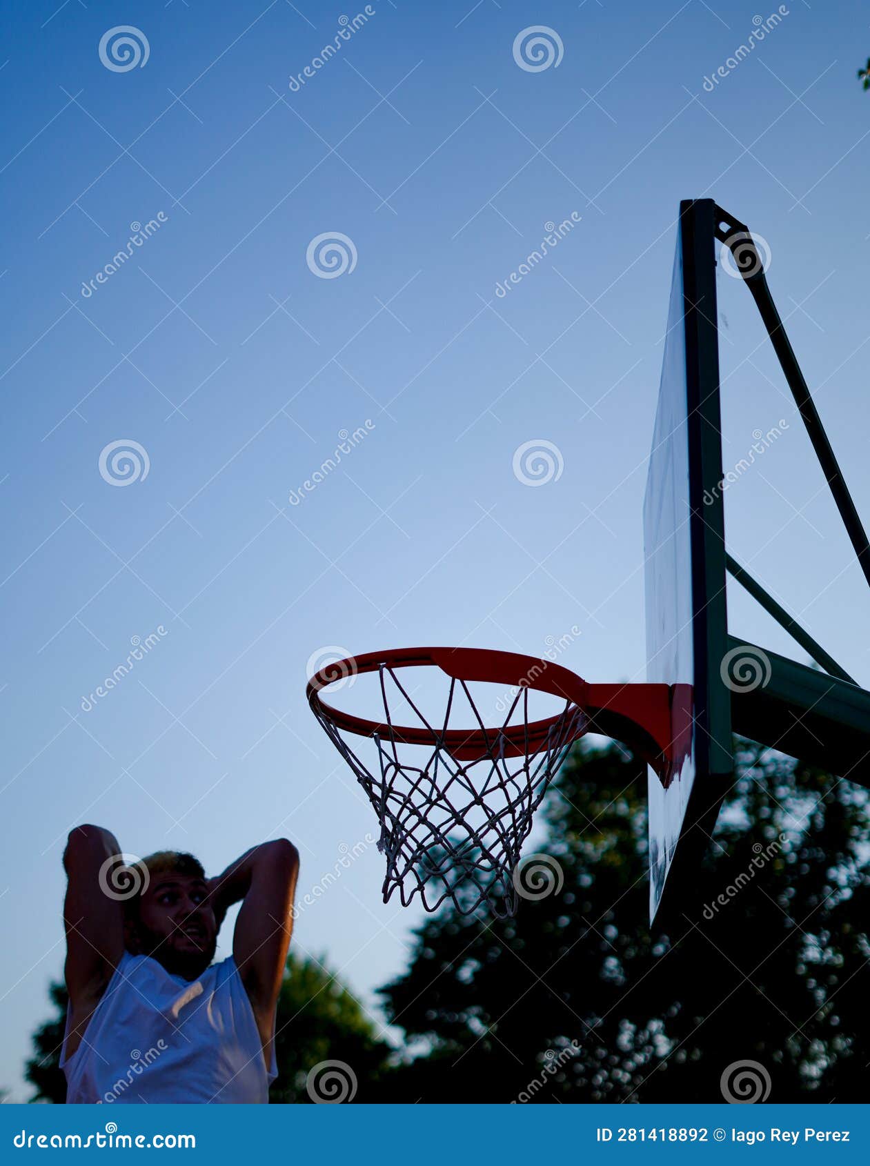 Man dunking in a basket stock photo. Image of skill - 281418892