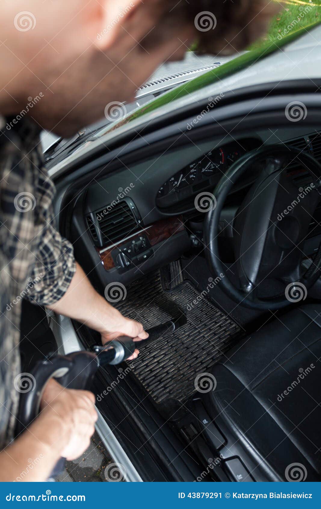 Man Dusting Interior of the Car Stock Image - Image of tourism, auto ...