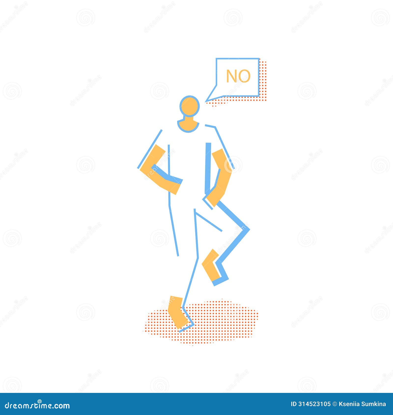 Man in Dynamic Pose with No Text in Dialog Speech Bubble Stock ...