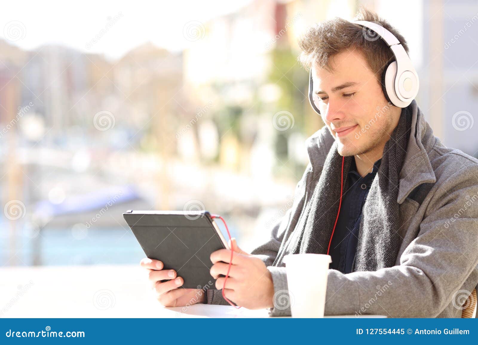 Man E-learning Watching Tutorials Online Stock Image - Image of ...