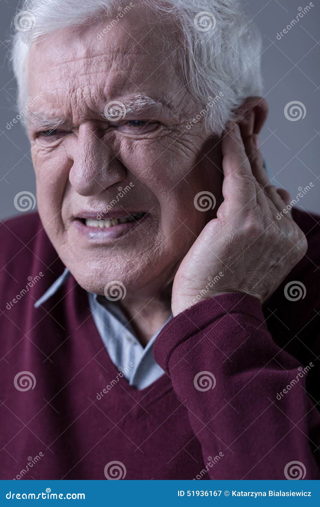 Man with earache stock image. Image of painful, patient - 51936167