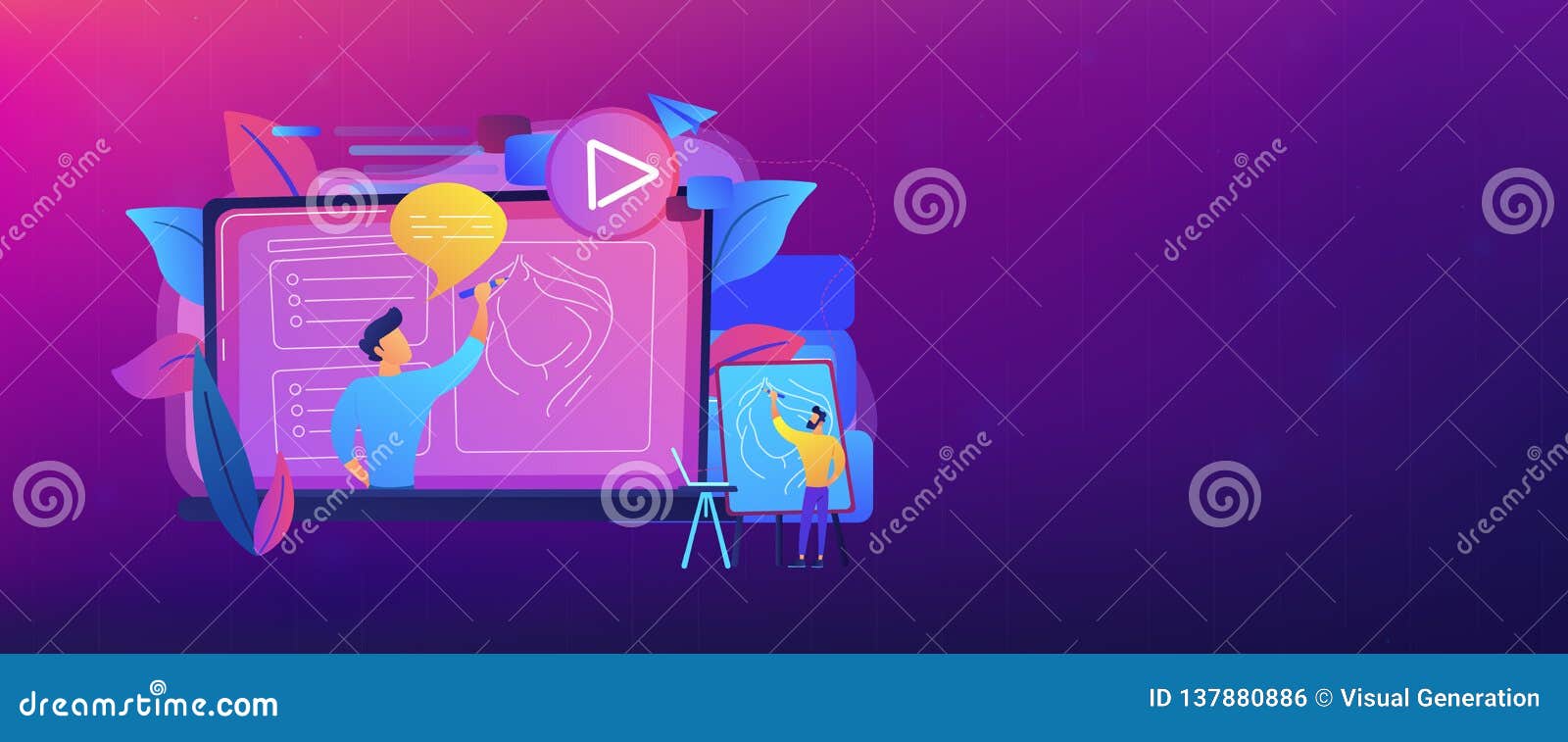 How-to Videos Header or Footer Banner. Stock Vector - Illustration of ...