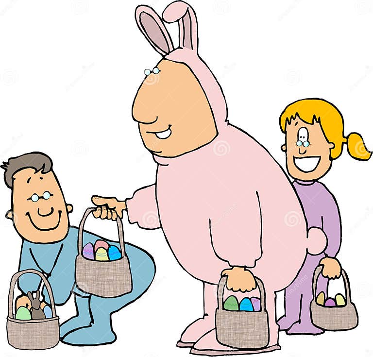 Man in an Easter Bunny Costume Stock Illustration - Illustration of ...