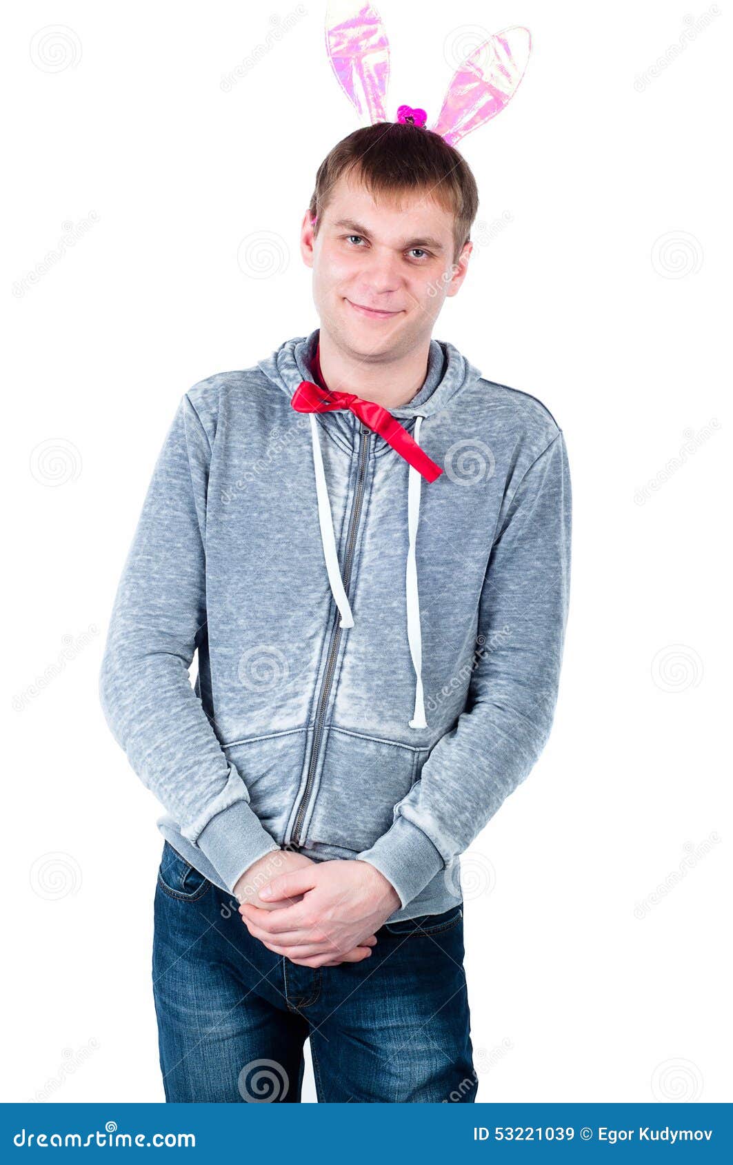 Man with Easter Bunny ears stock image. Image of rodent - 53221039