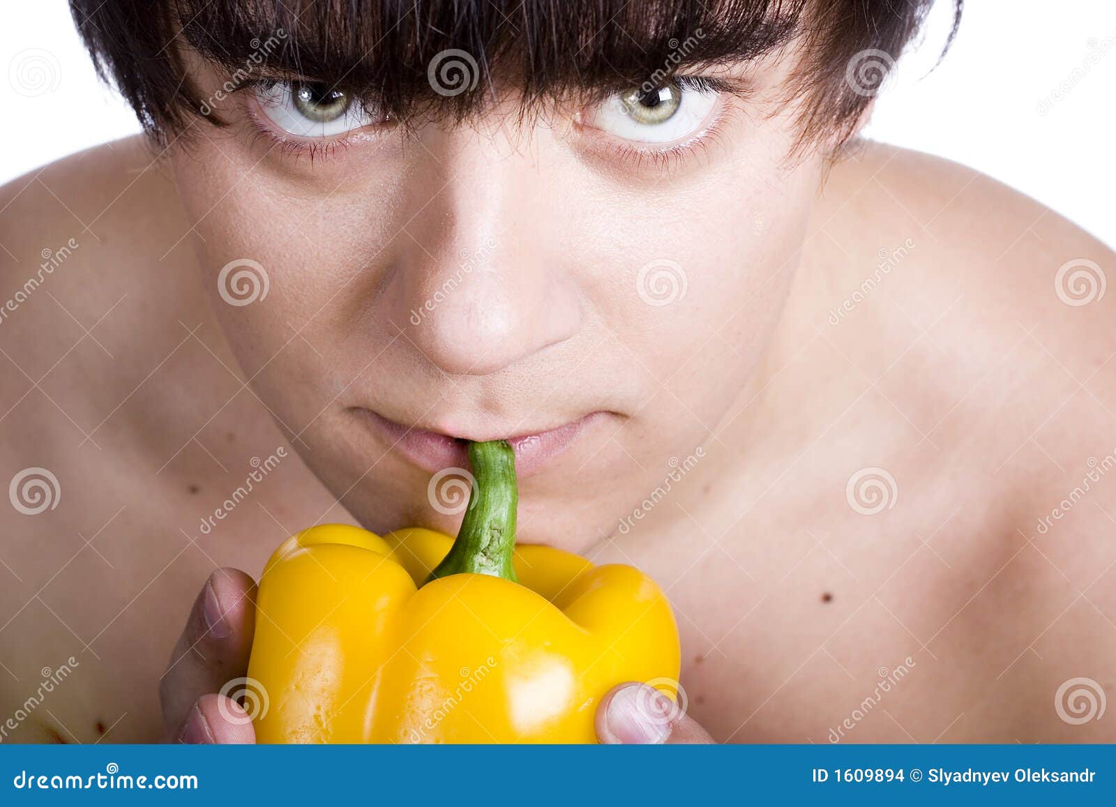 Man eat pepper stock photo. Image of people, background - 1609894