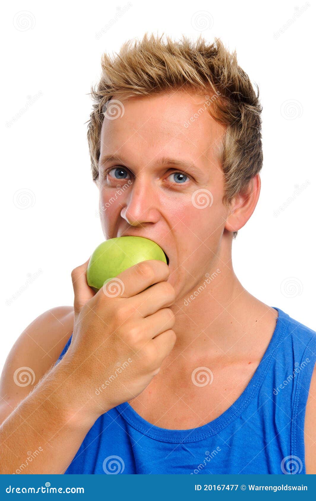 Man eating apple stock image. Image of caucasian, concept - 20167477