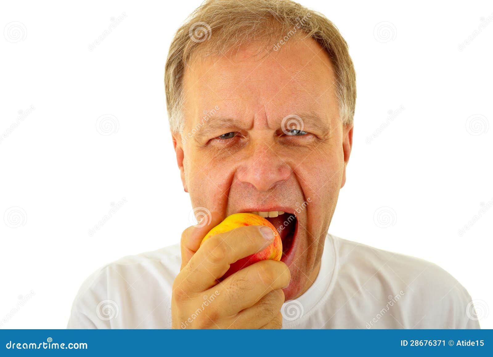 Man eating an apple stock image. Image of adult, person - 28676371
