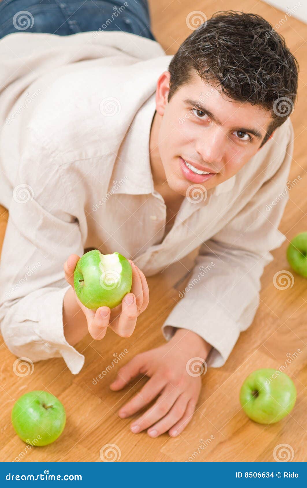 Man eating apples stock photo. Image of fresh, camera - 8506634