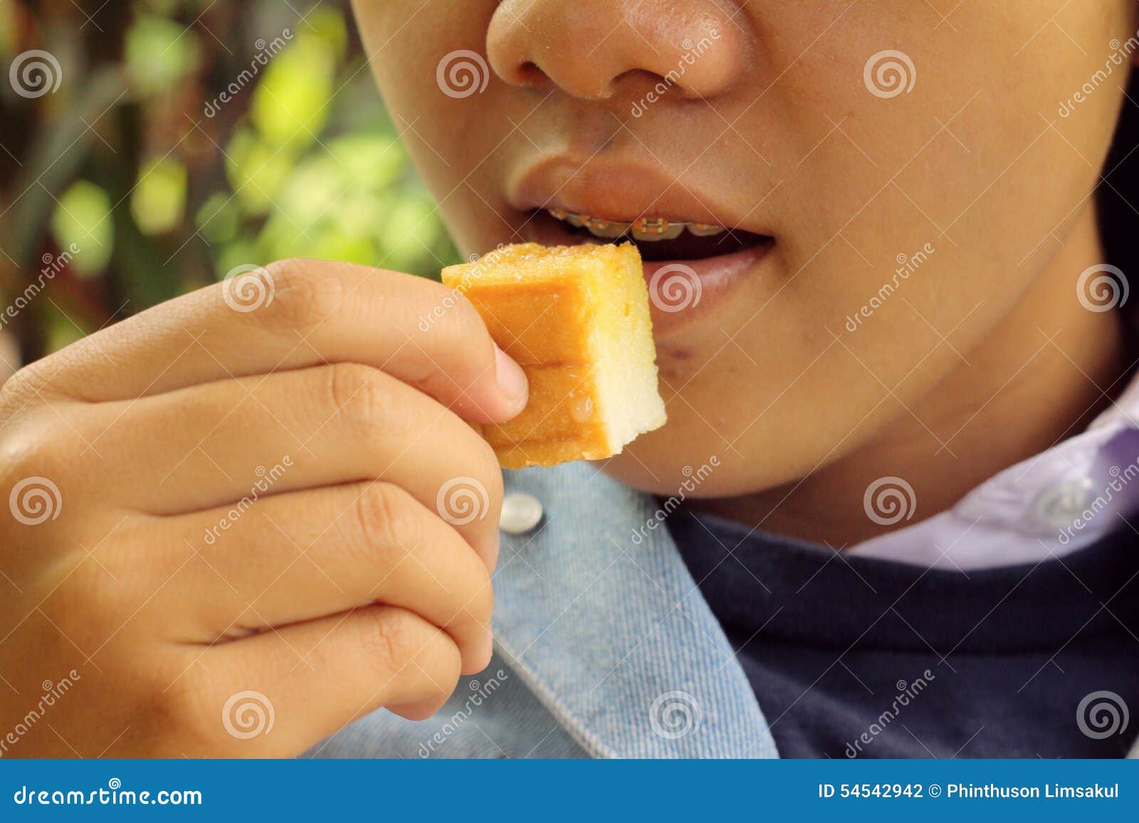 Man Eating Bake Bread, Butter Stock Photo - Image of food, meal: 54542942