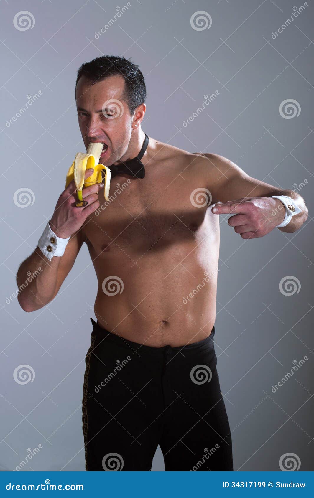 Man eating banana stock image. Image of muscle, beautiful - 34317199