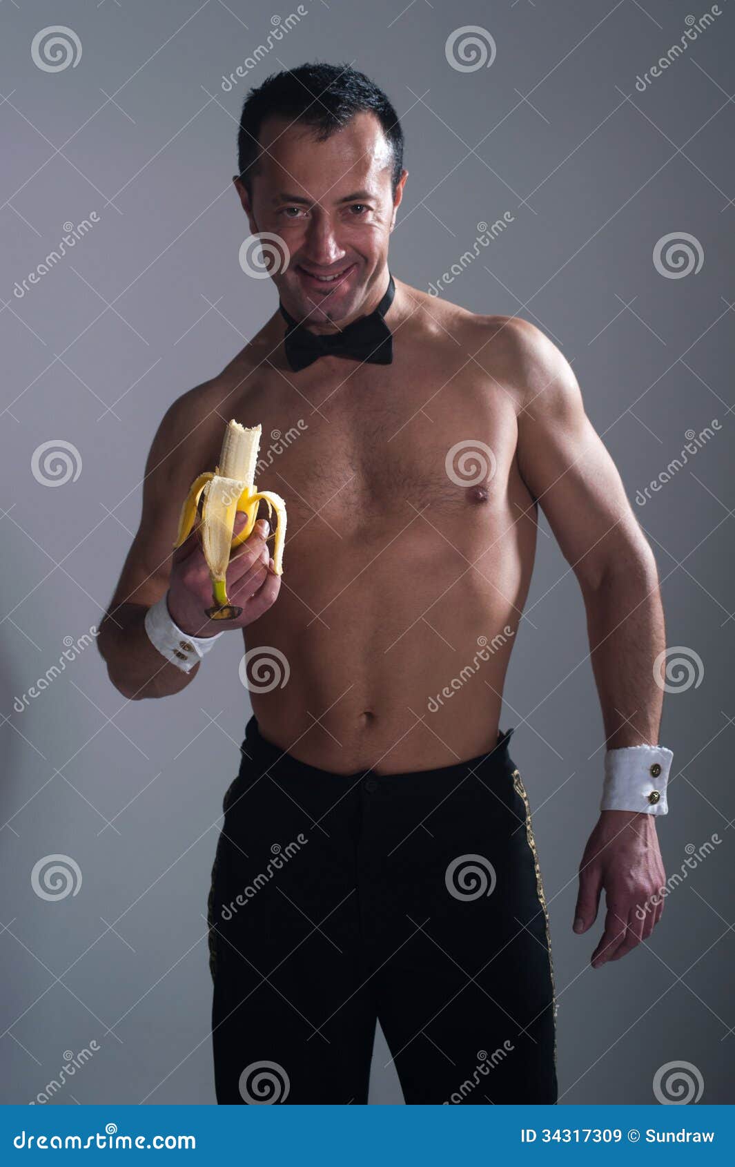 Man eating banana stock image. Image of caucasian, macho - 34317309