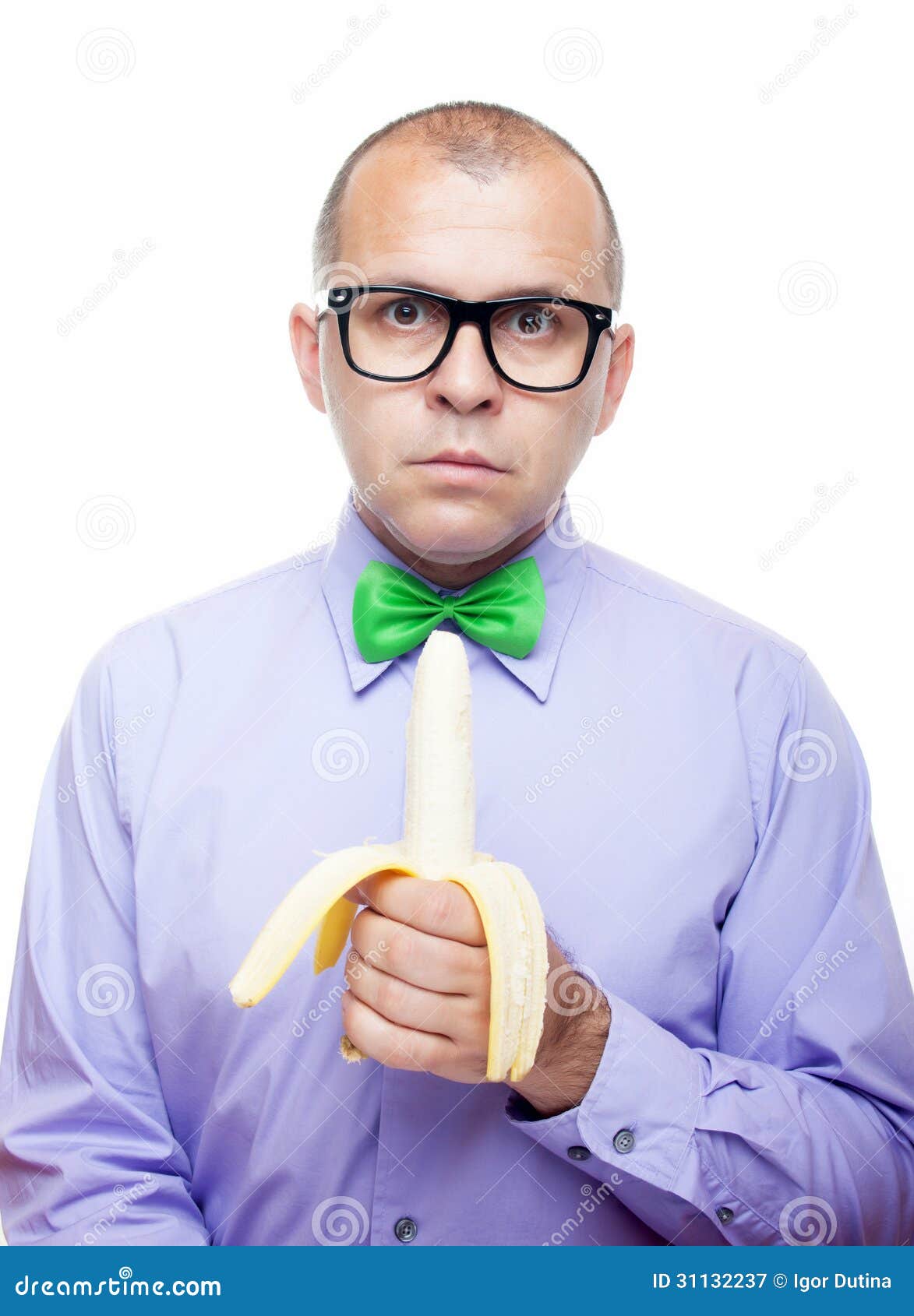 Man eating banana stock image. Image of nutritive, isolated - 31132237