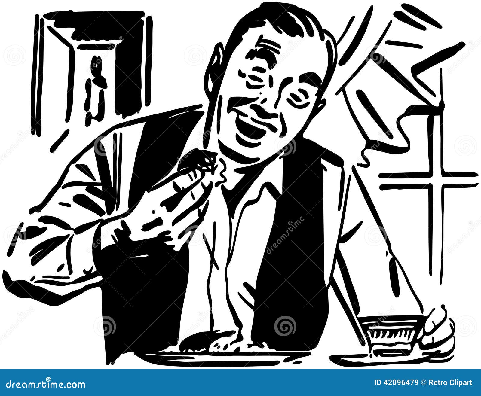 Man Eating Breakfast stock vector. Illustration of dads - 42096479