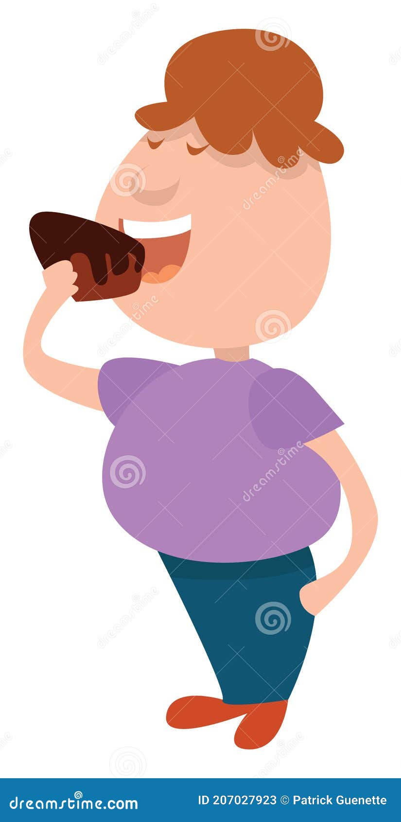 Man Eating Cake , Illustration, Vector Stock Vector - Illustration of ...