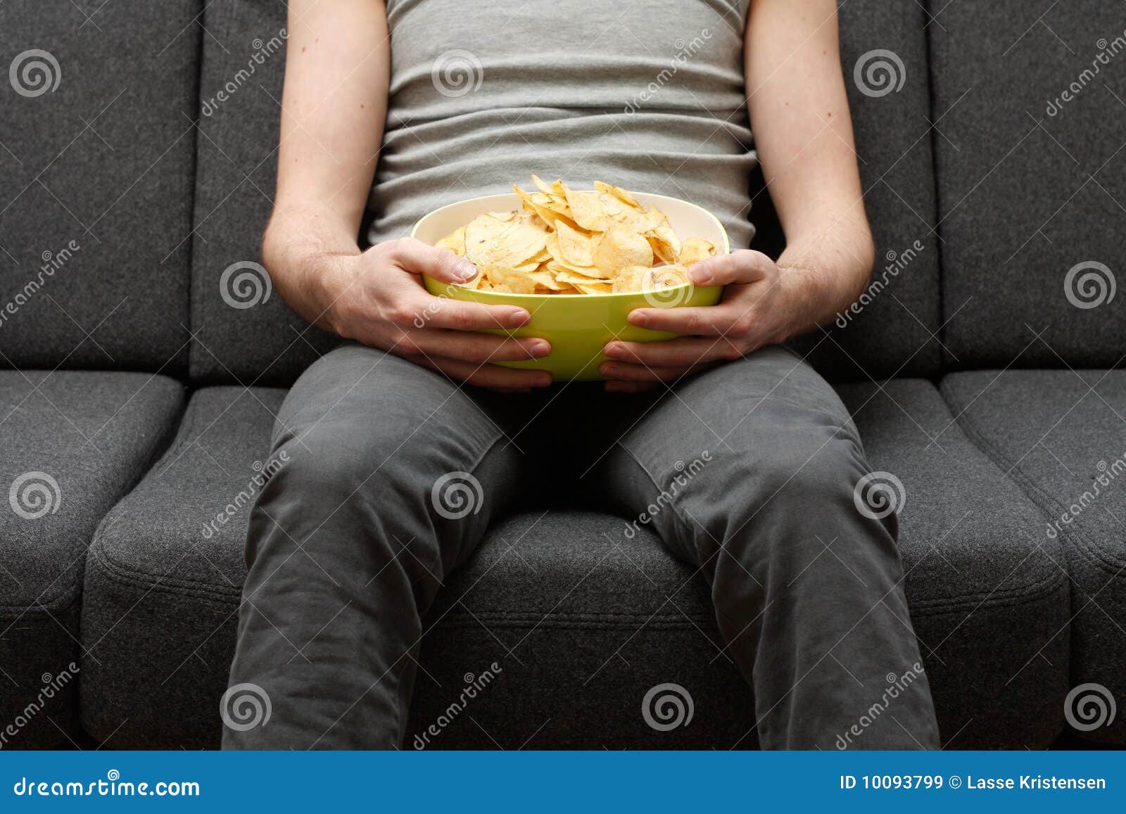 Man eating chips stock image. Image of living, caucasian - 10093799