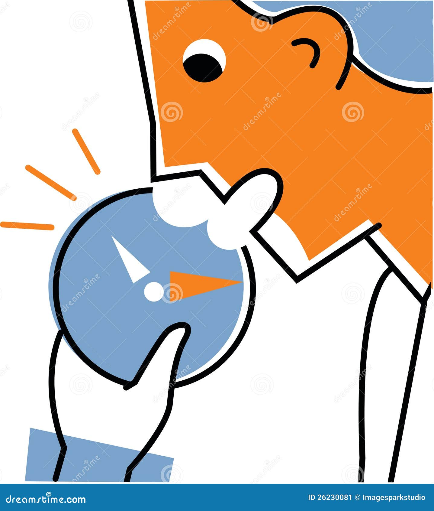 Man eating clock stock illustration. Illustration of vertical - 26230081