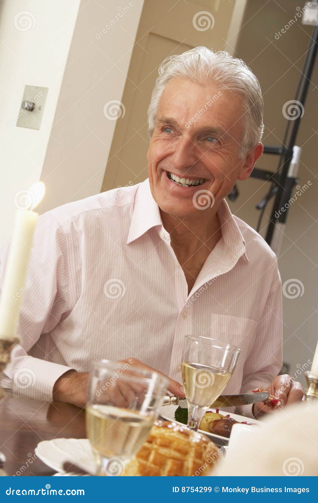 Man Eating Dinner at Home stock image. Image of happy - 8754299