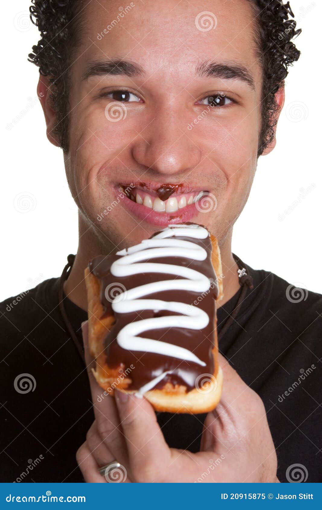 Man Eating Donut stock image. Image of holding, food - 20915875
