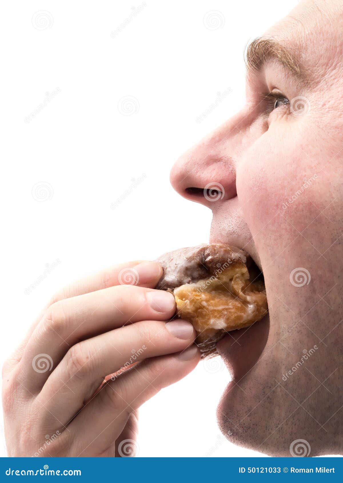 Man eating donut stock image. Image of face, head, sugar - 50121033