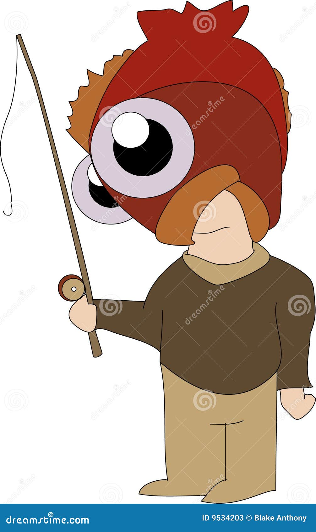 Man Eating Fish stock vector. Illustration of animal, fish - 9534203