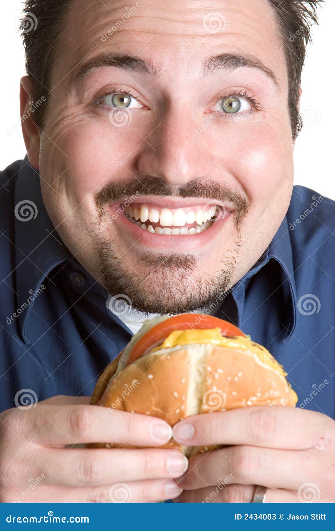 Man Eating Hamburger stock image. Image of food, dinner - 2434003