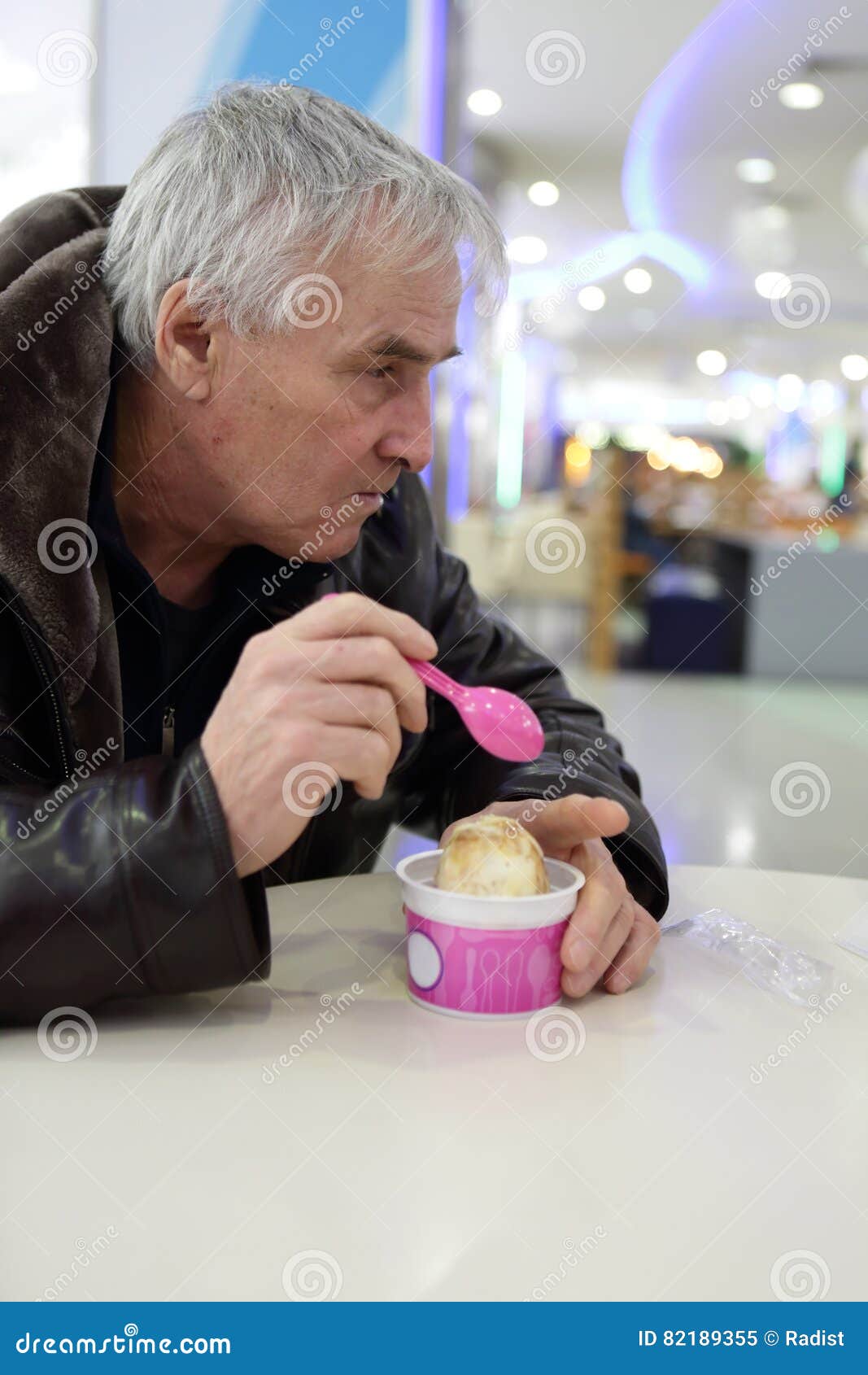 Man eating ice cream stock image. Image of head, fruit - 82189355