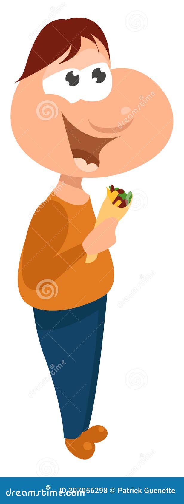 Man Eating , Illustration, Vector Stock Vector - Illustration of ...