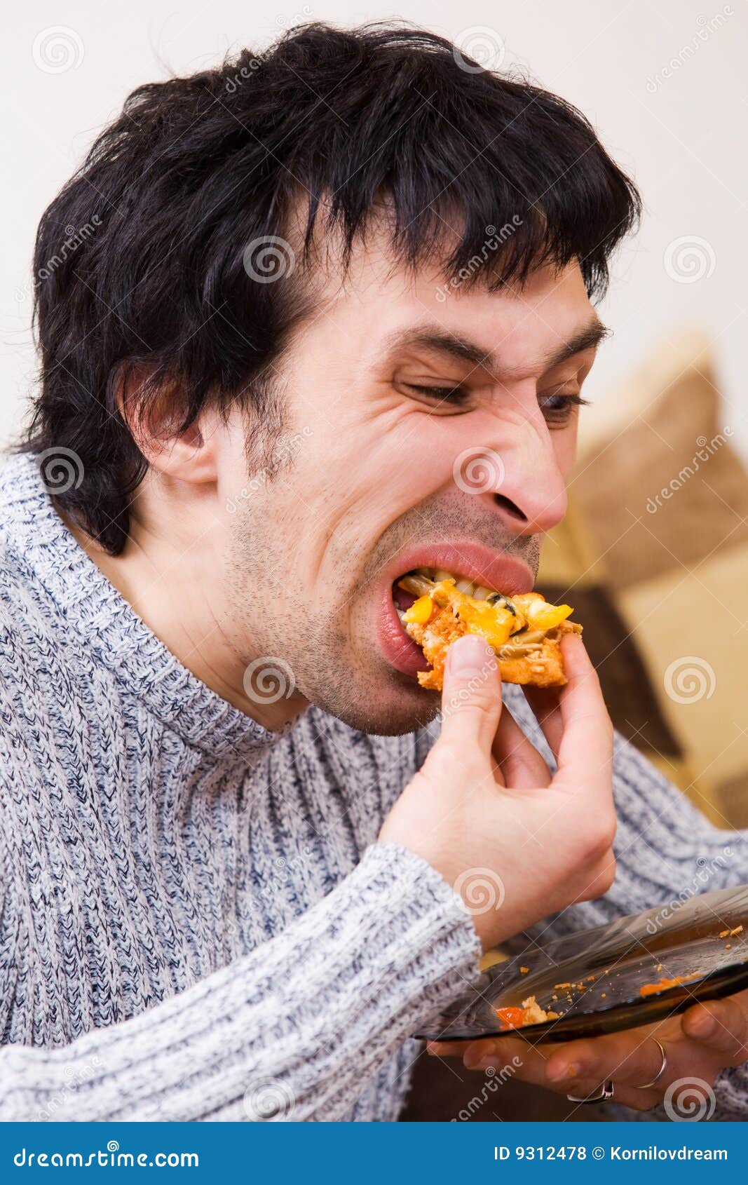 Man eating junk food stock photo. Image of delicious, taste - 9312478