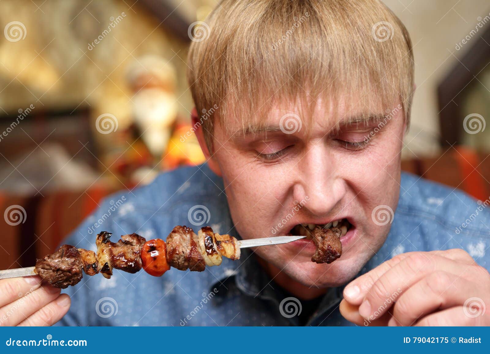 Man eating kebab stock image. Image of cooked, culture - 79042175